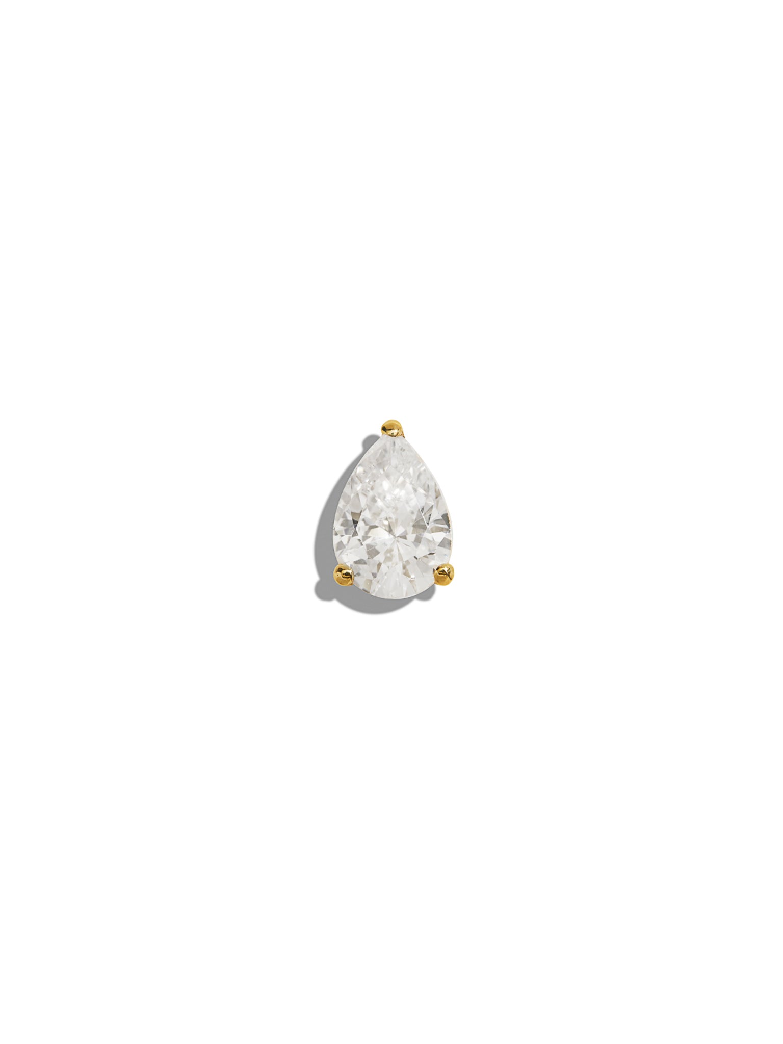 Large Pear CZ Yellow Gold Threaded Stud – Wildlike