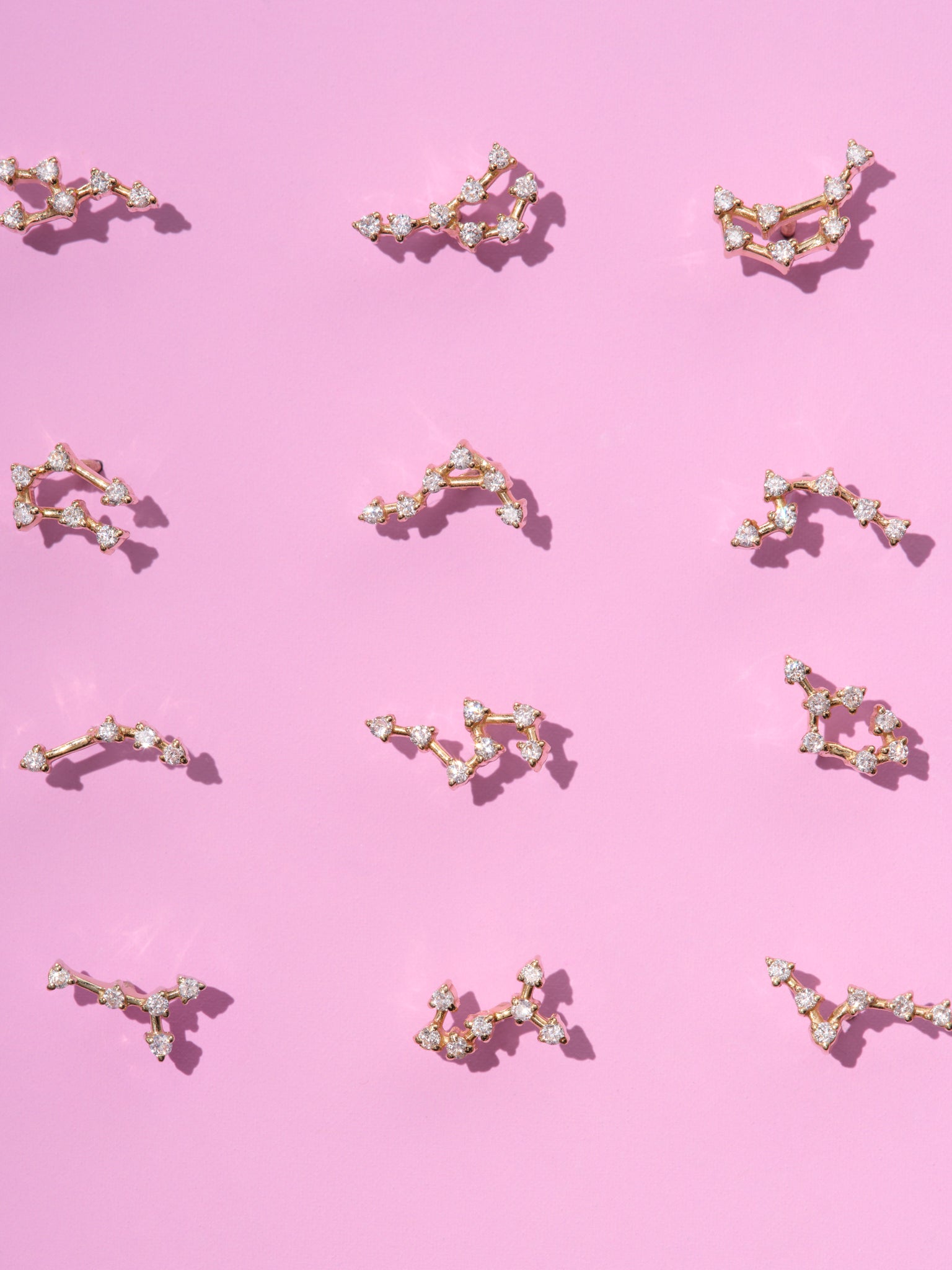 Pisces Constellation Yellow Gold Stud – Wildlike