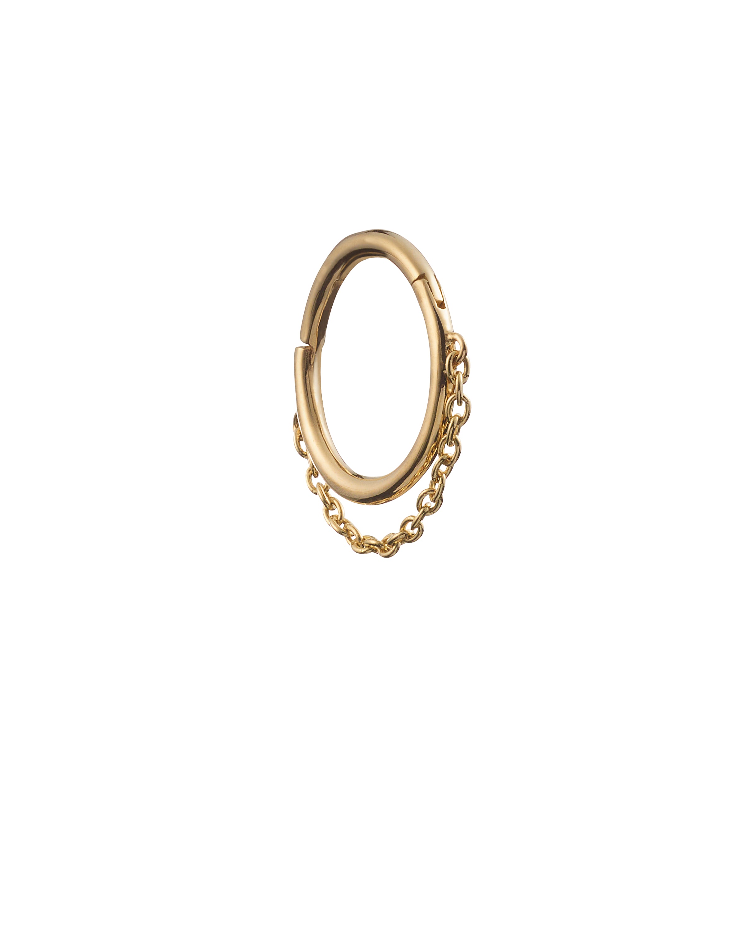 8.5mm Yellow Gold Clicker Hoop with Chain Drape – Wildlike