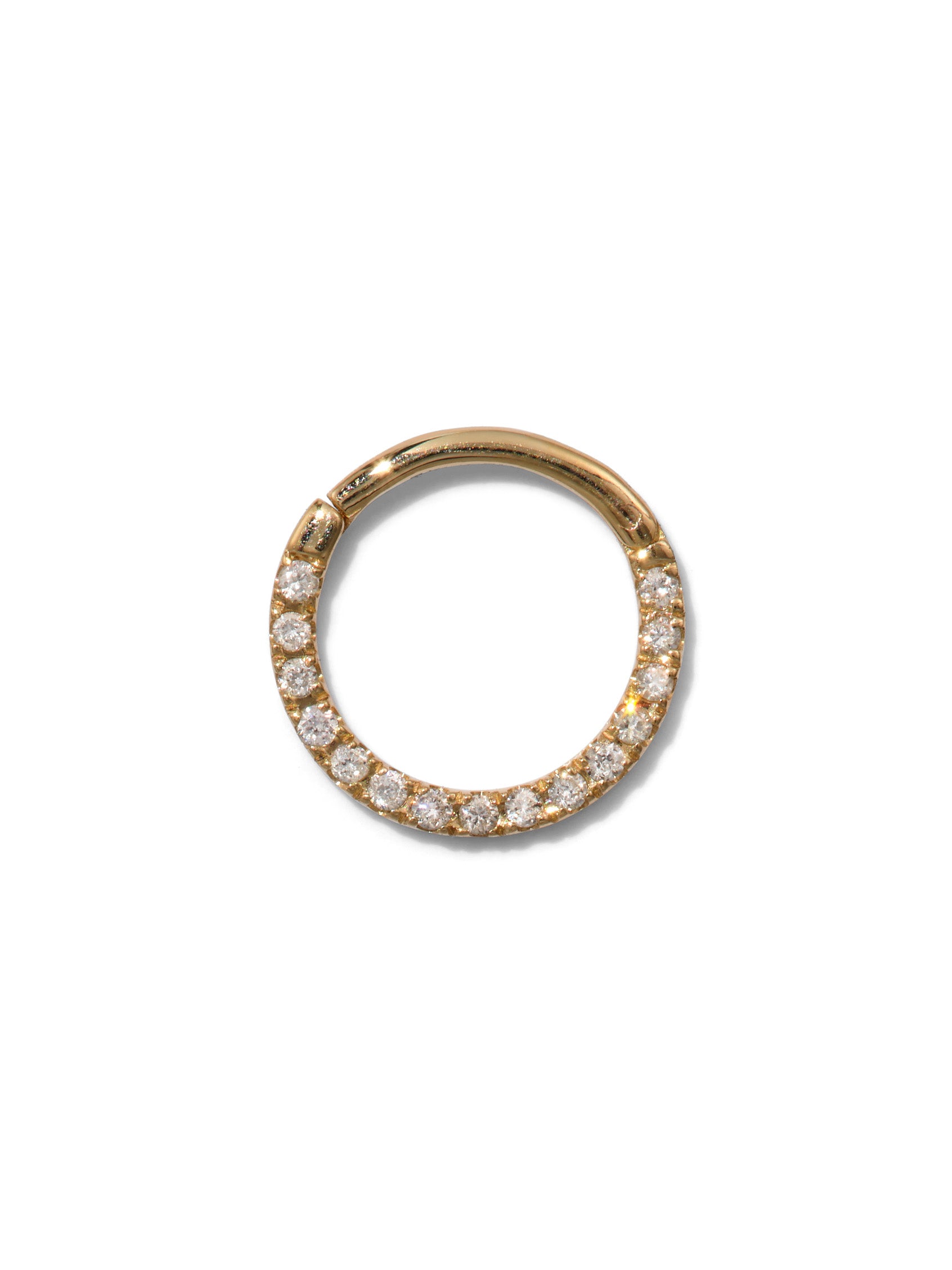 Diamond Front Yellow Gold Hinge Clicker Hoop – Wildlike